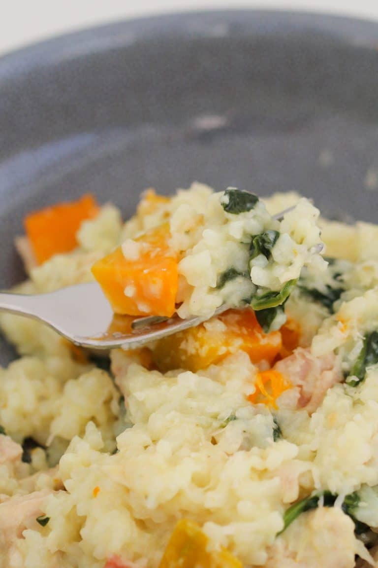 Thermomix Chicken, Pumpkin, Bacon & Baby Spinach Risotto - Thermobliss